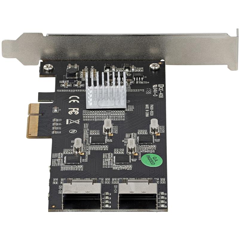 StarTech.com 8 Port SATA PCIe Kaart, PCI Express 6Gbps SATA Uitbreidingkaart met 4 Host ...